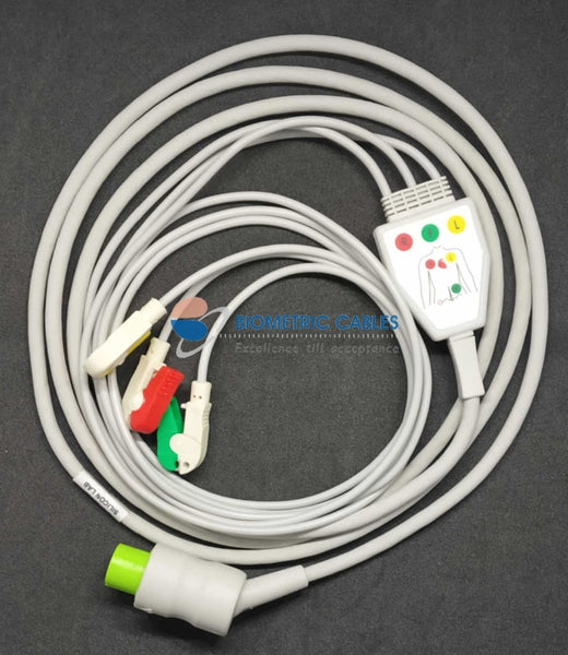 3 lead ecg monitoring cable clip | Biometric Cable